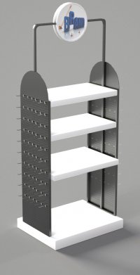 C4Display :: Safe Display shelves with pegboard sides